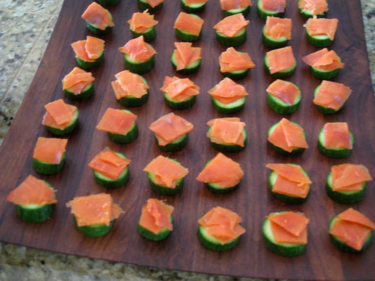 Cucumber and Lox Appetizer. Gluten Free Appetizer.