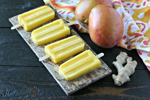 Spiced Mango Popsicles with Ginger
