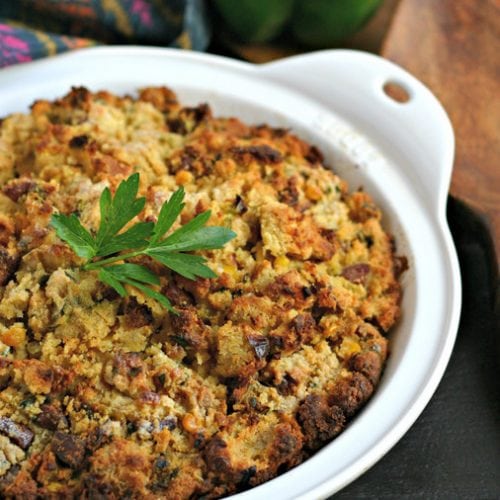 Cornbread Sausage Stuffing. Gluten Free Cornbread Stuffing w/ Andouille